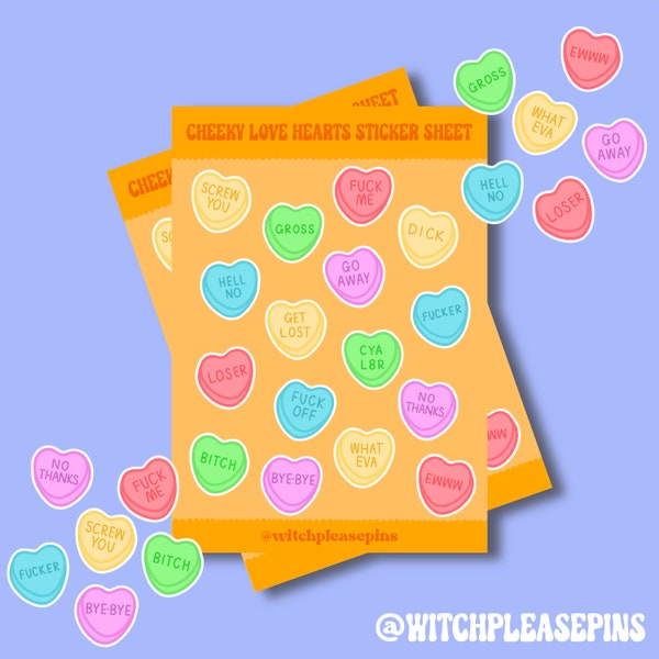 Love Heart Sweets Stickers - Etsy