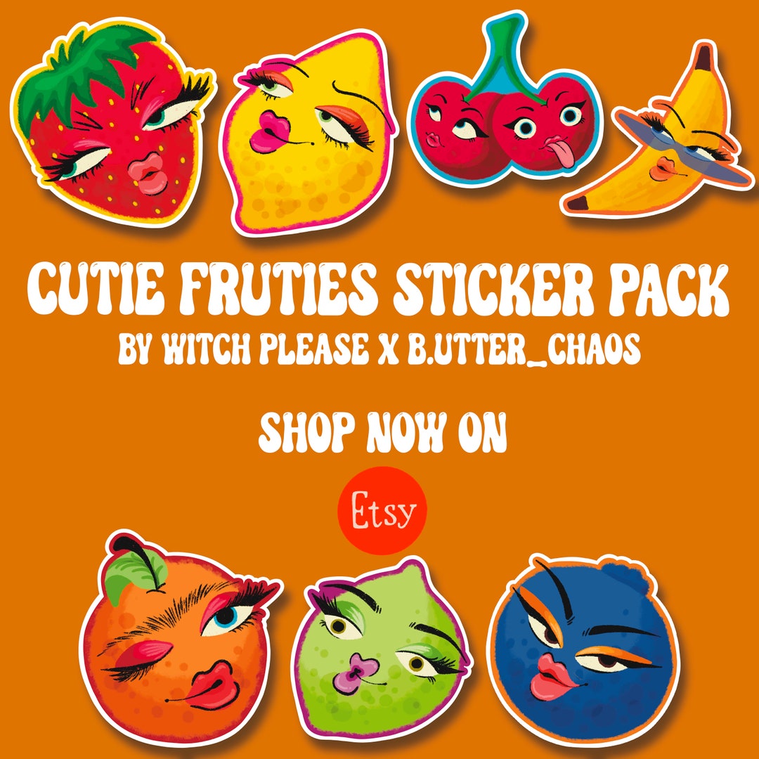 Cutie Fruities Sticker Pack / Bright and Colourful Fruity Stickers ...
