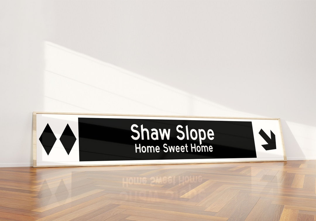 Ski Slope Sign, Custom Ski Sign, Ski Trail Print, Personalized Mountain ...
