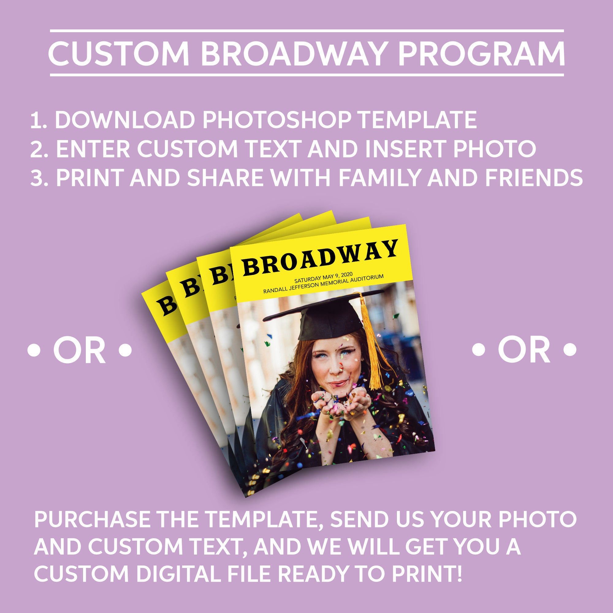 Broadway Playbill Photoshop Template: Custom Invitation (digital ...