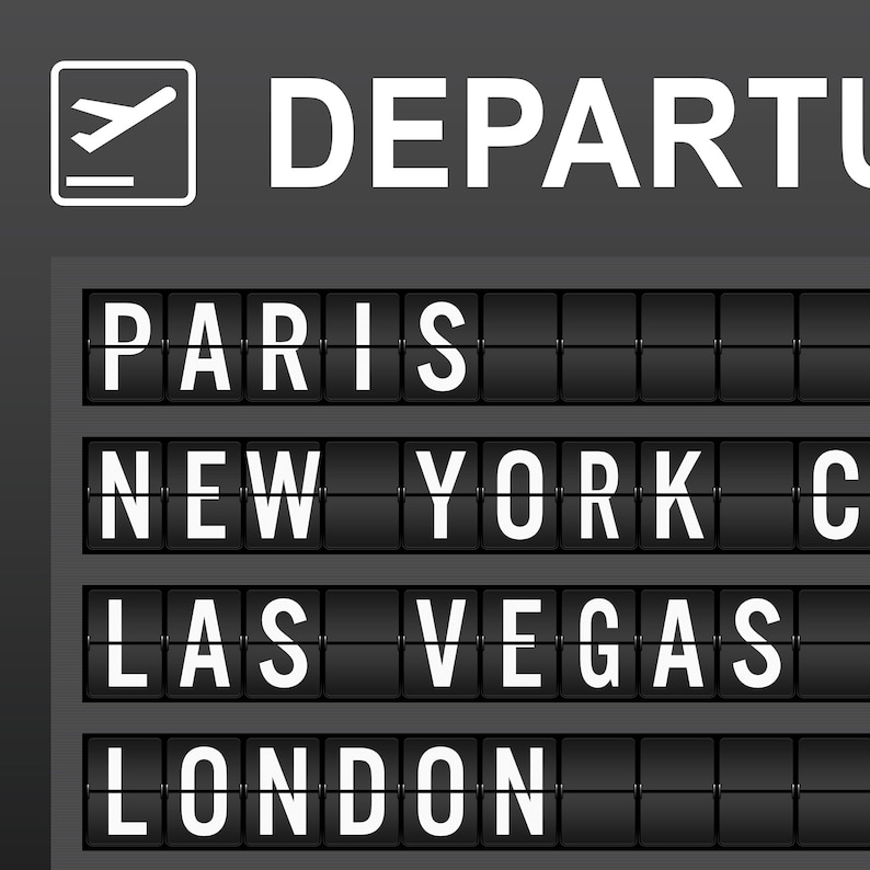 Flight Board Art, Custom Departures Board, Personalized Arrivals Sign ...