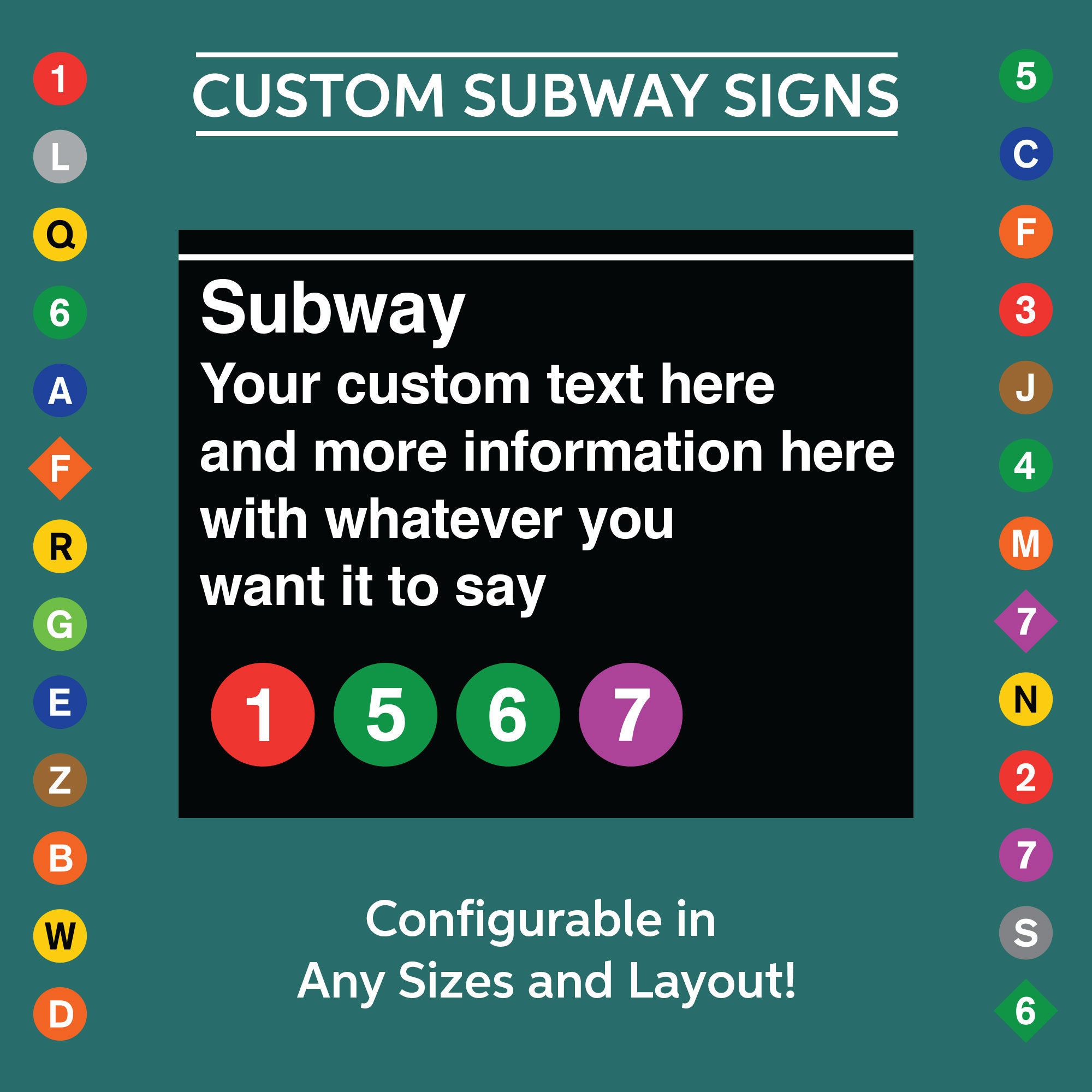 Subway Signs Custom Subway Print Personalized Transit Sign | Etsy