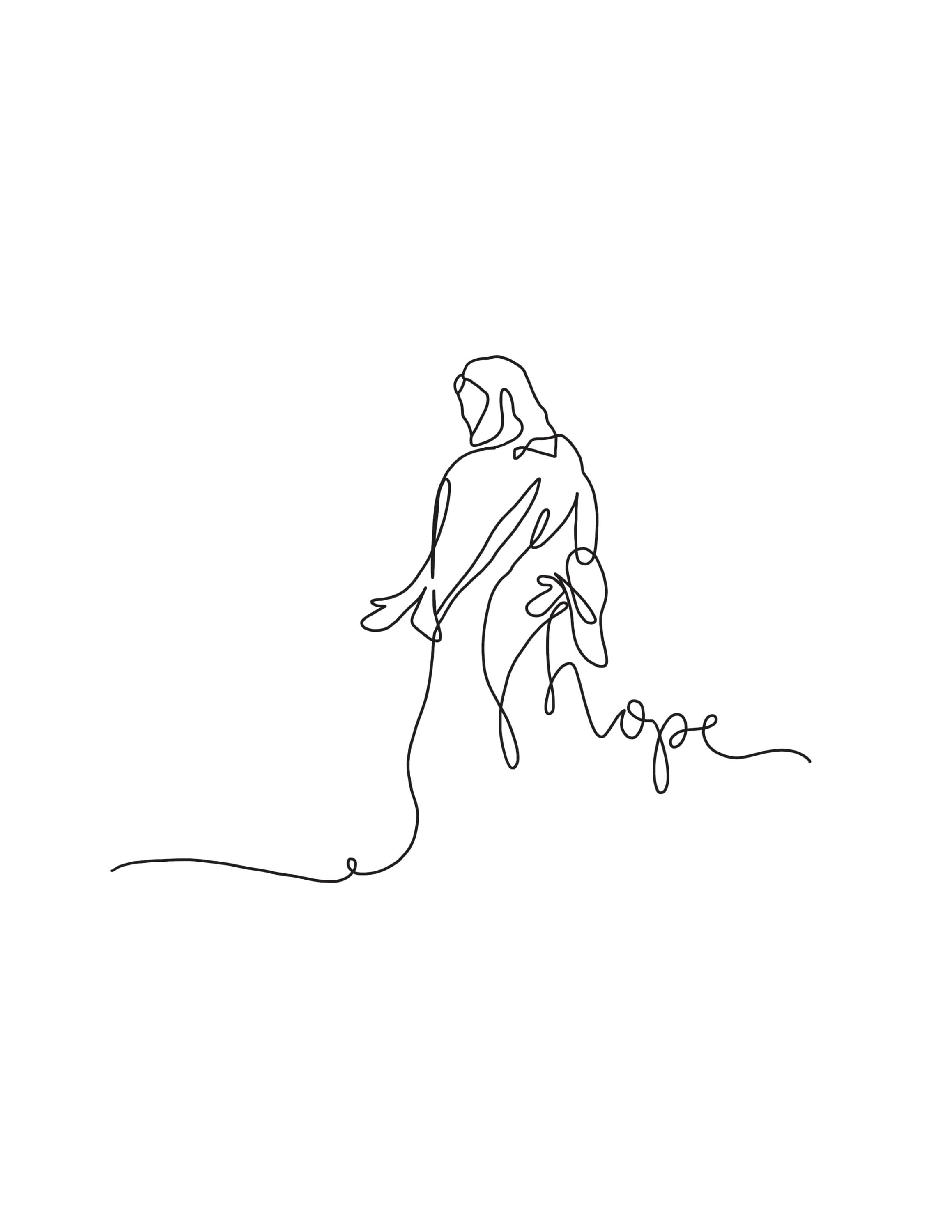 Hope in Christ Line Drawing - Etsy