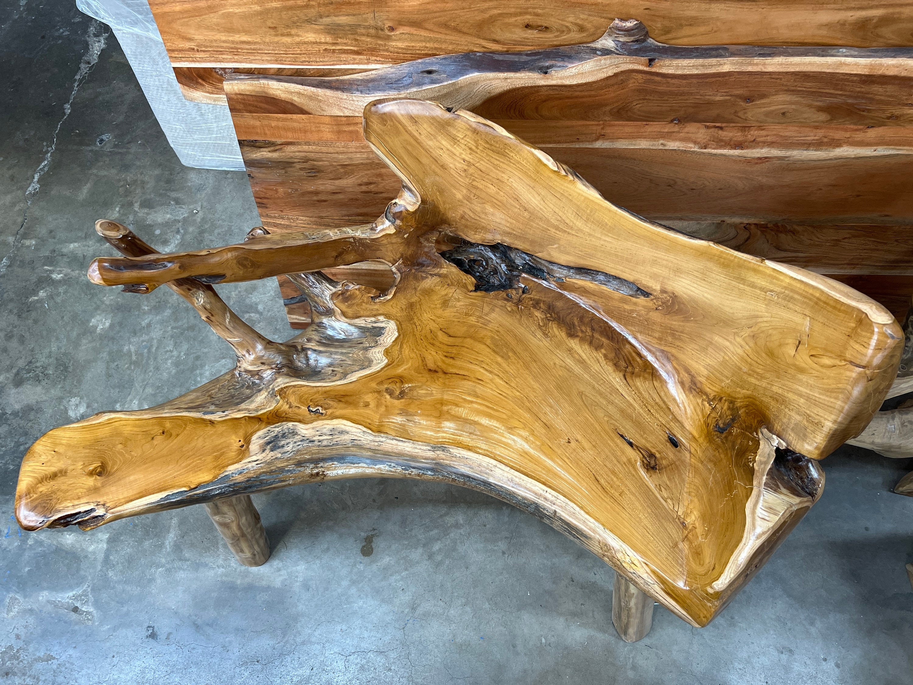 Indoor/outdoor Rustic Teak Root Bench - Etsy