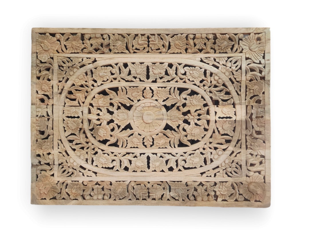 Hand Carved Wooden Mandala Wall Decor - Etsy