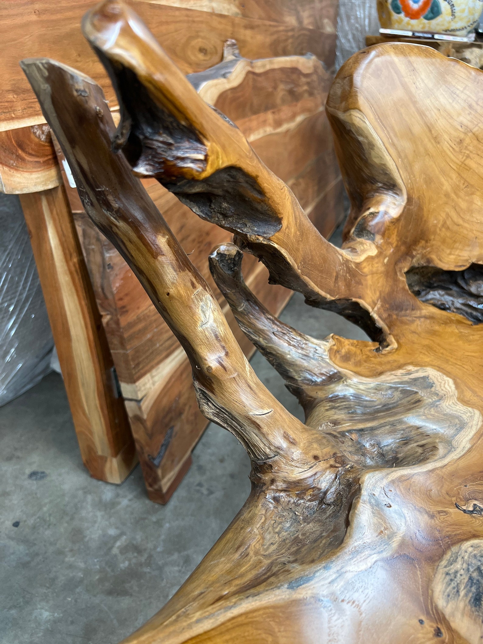 Indoor/outdoor Rustic Teak Root Bench - Etsy