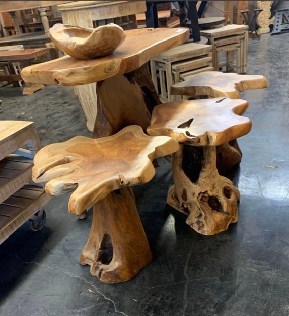 Teak Root Stool EACH Buy Several Root Live Edge Bath Entry - Etsy