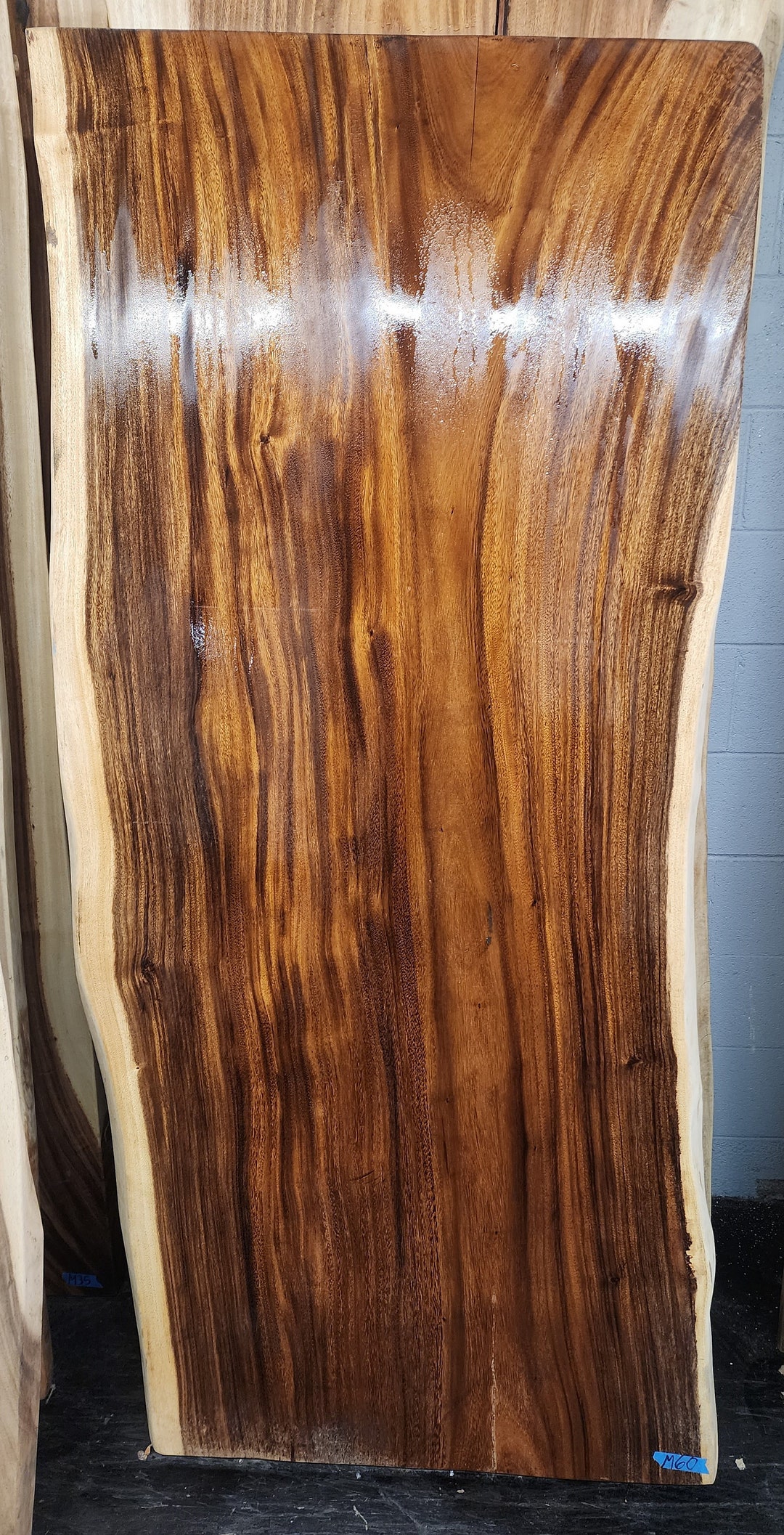 Live Edge Solid Wood Monkeypod Slab 79in. M60 Custom Table - Etsy