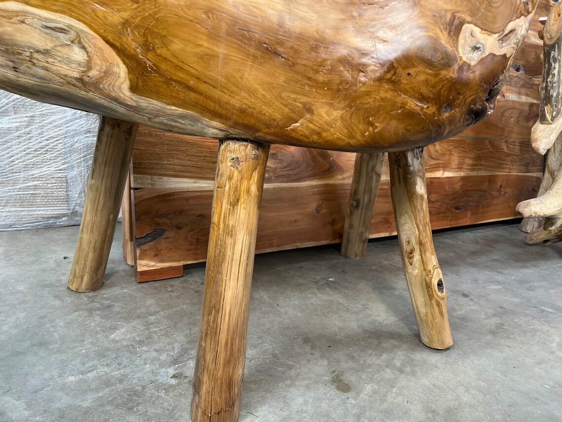 Indoor/outdoor Rustic Teak Root Bench - Etsy