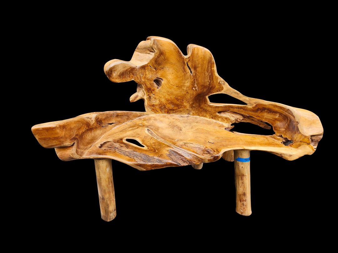 Teak Root Bench 53in. TRB108, Organic, Live Edge, Natural, One of a ...