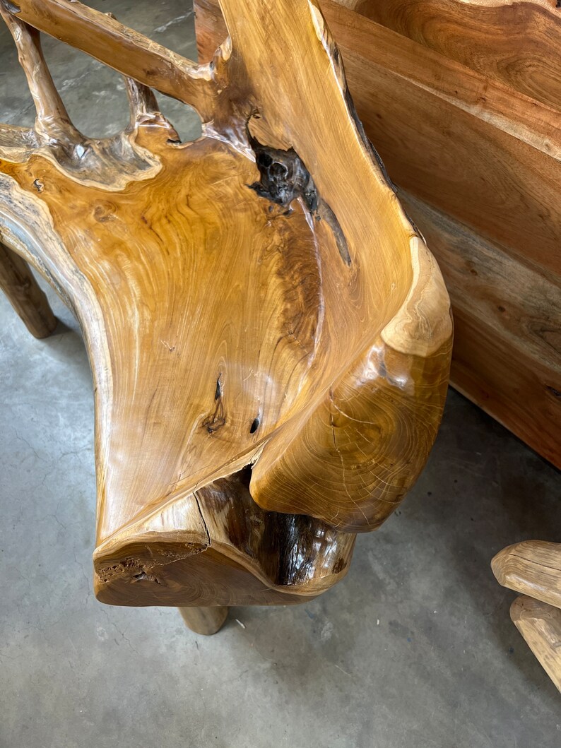 Indoor/outdoor Rustic Teak Root Bench - Etsy