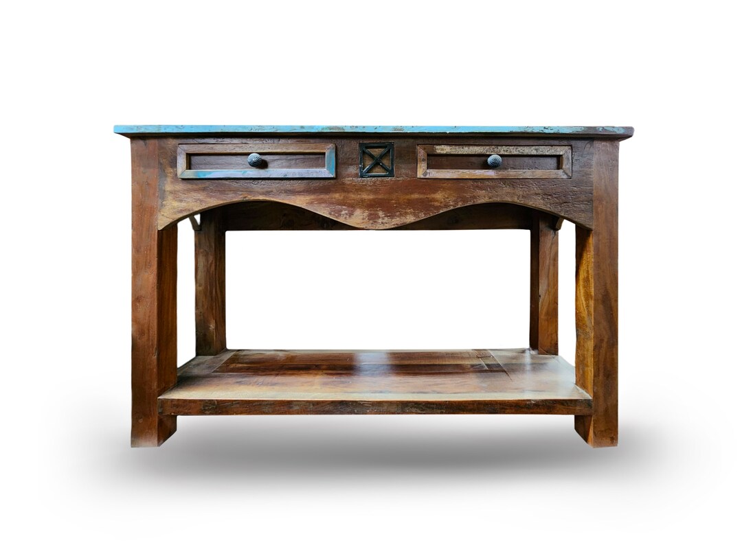 Rustic Colorful Solid Wood Side Table - Etsy