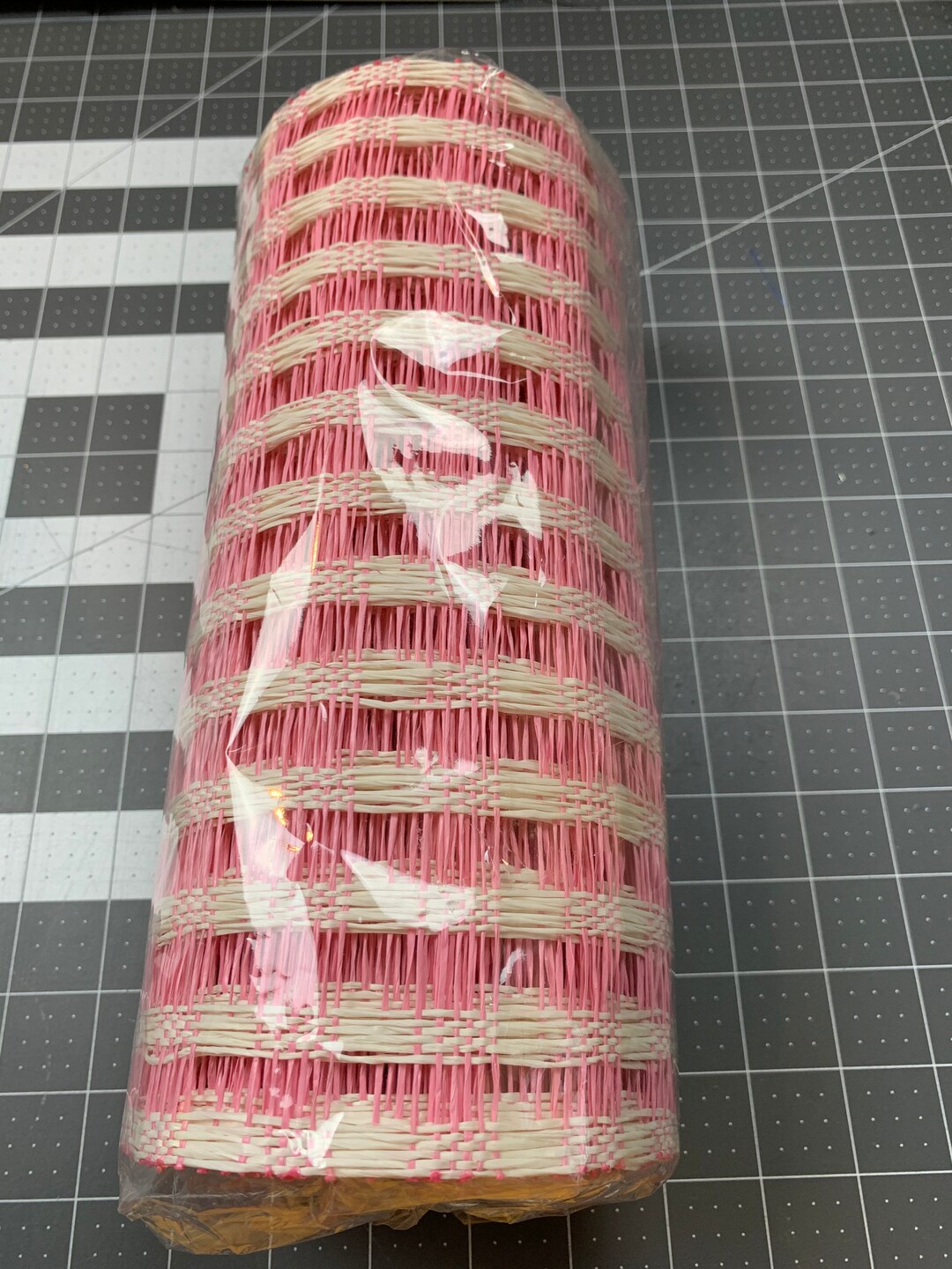 2 Rolls of 10 Cream and Pink Poly Burlap Check Mesh - Etsy