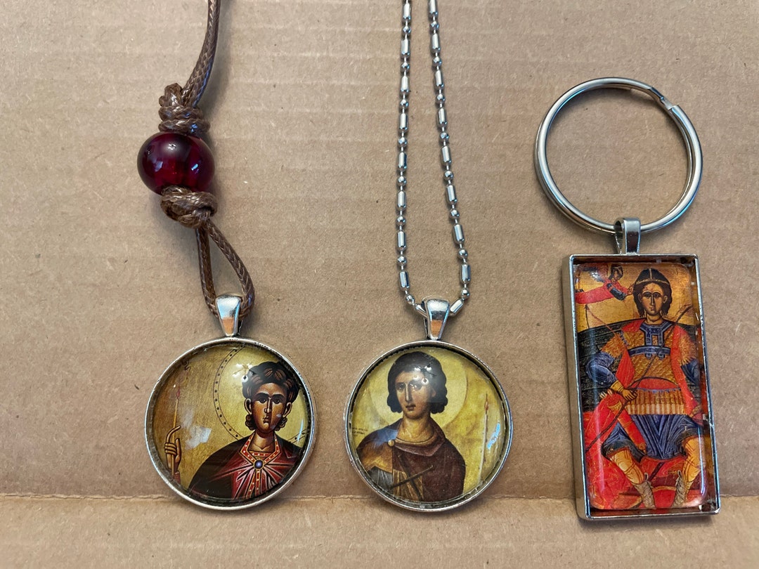 St Phanourios Icon Pendant: Orthodox Car Rearview Mirror Charm - Etsy