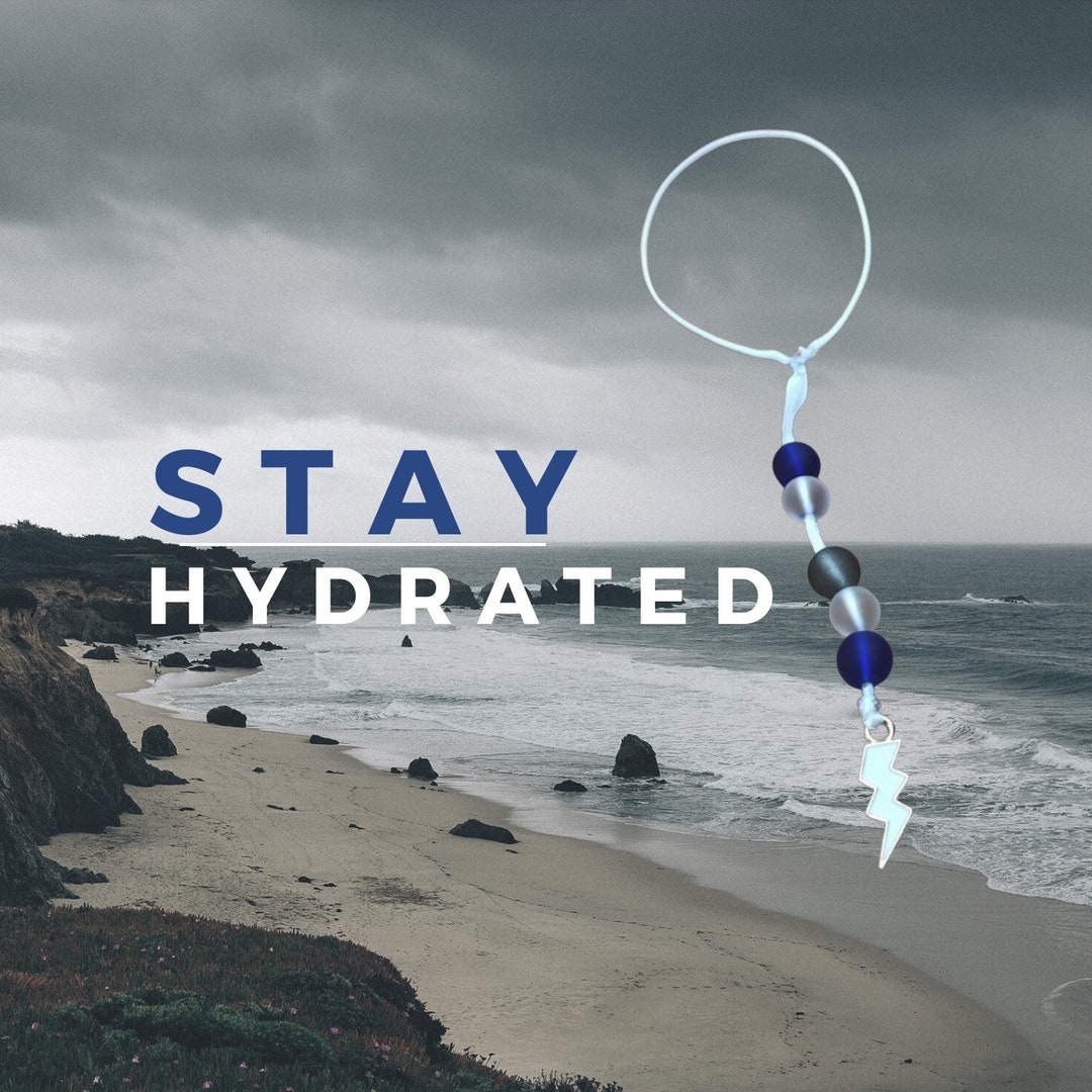 Lightening Bolt Water Tracker With Glass Beads/ Refill Counting Cord to ...