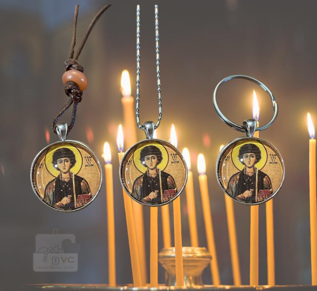 Saint Panteleimon the Doctor Saint Icon Pendant for Rearview Miror ...