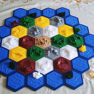 Settlers of Catan Board Game 3D Printed, Hand Painted - Etsy