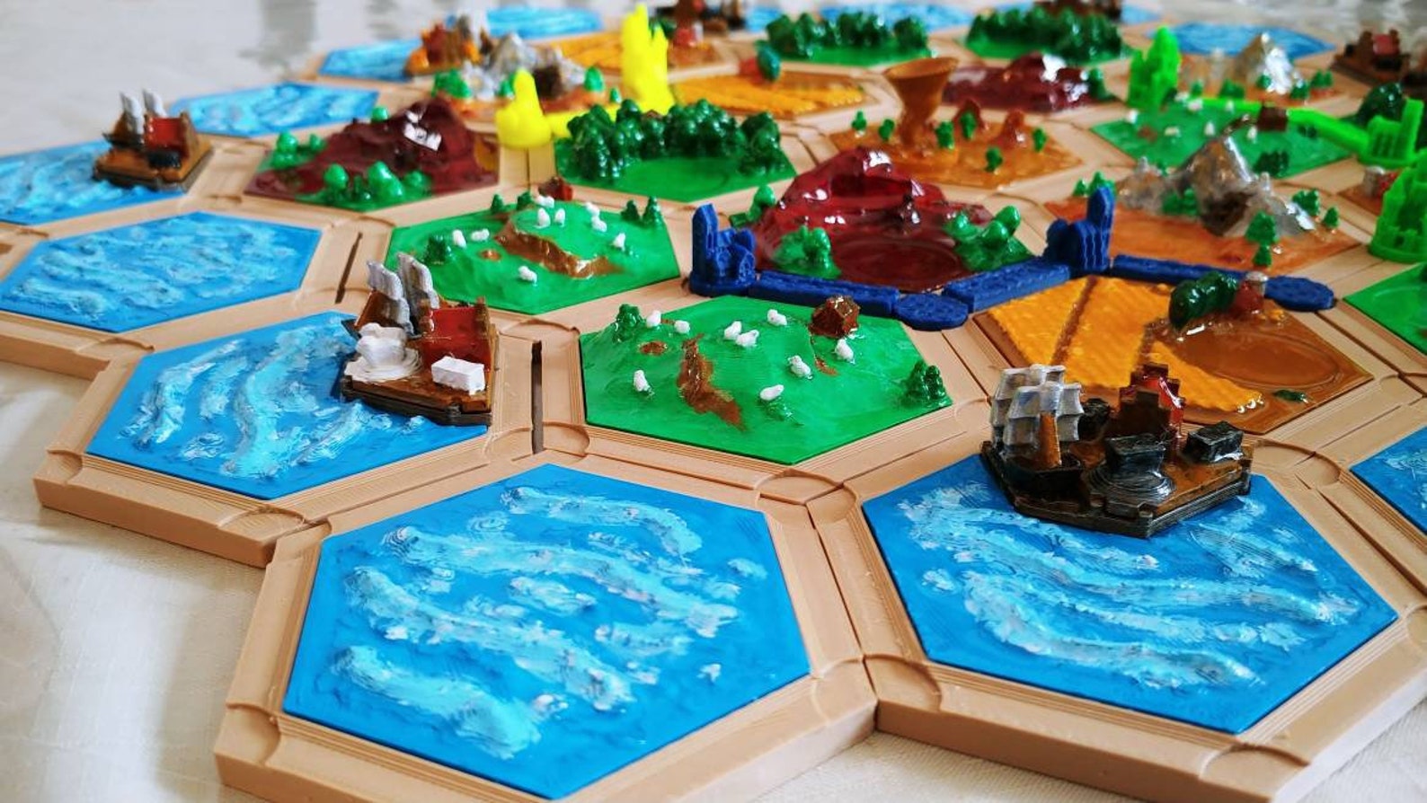 Settlers of Catan Board Game 3D Printed, Hand Painted - Etsy