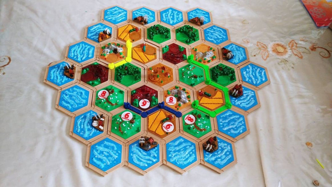 Settlers of Catan Board Game 3D Printed, Hand Painted - Etsy