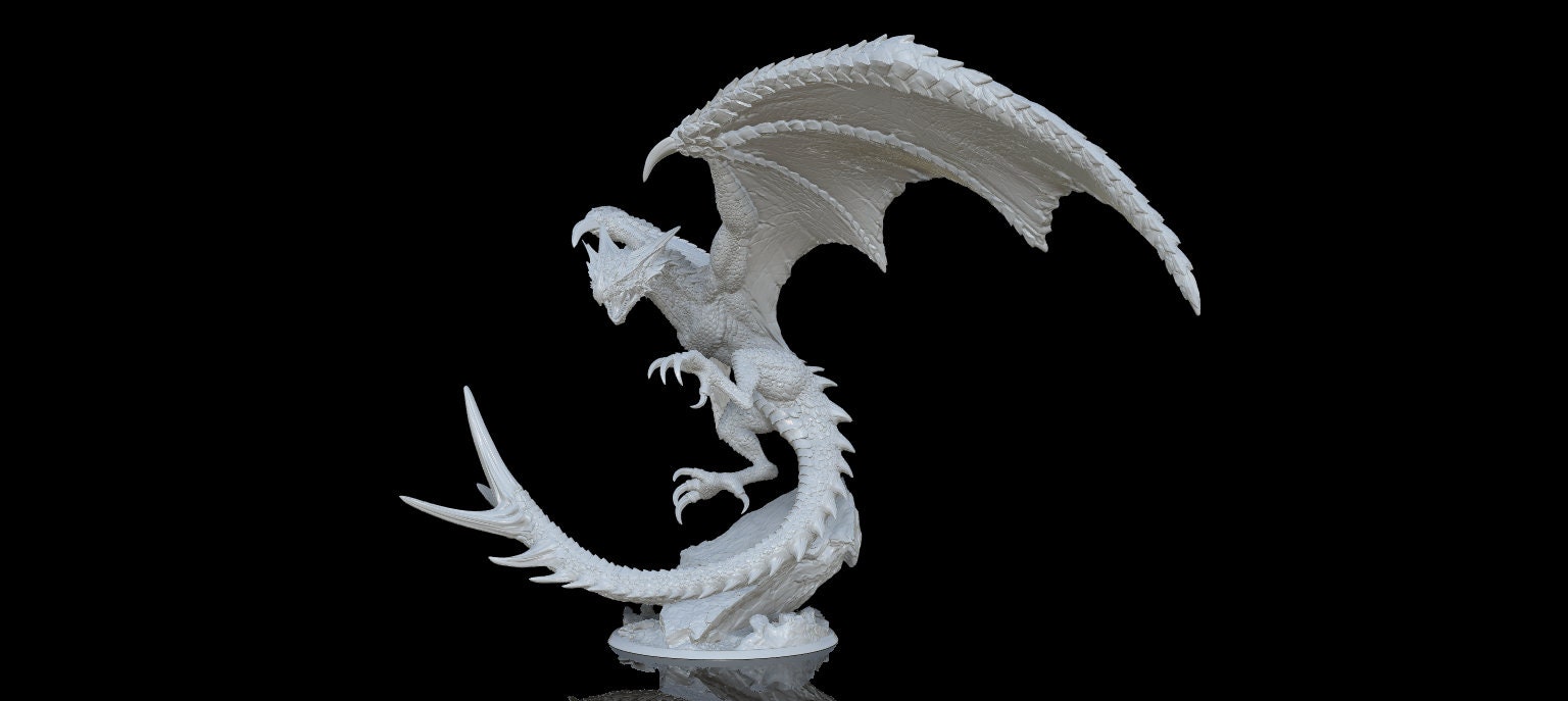 Miniature Toys 5.5 Tall Wyvern Figurine Fire Drake Miniature Resin Kit ...