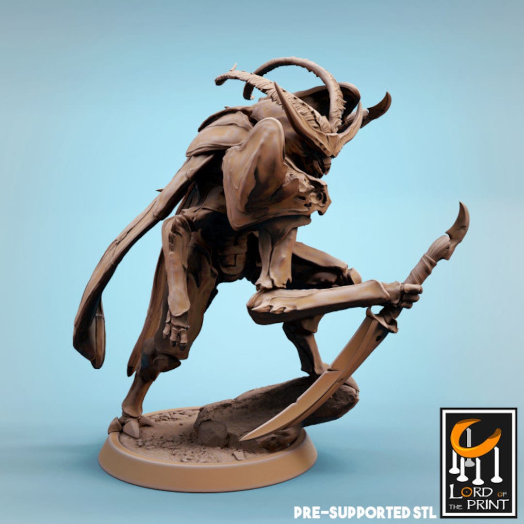 Thri-kreen With Knifes - High Detail Resin 3D Printed Miniature ...