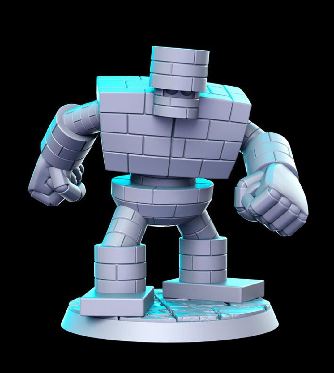Stone Golem DQ - JRPG - 3D Resin Printed Miniature Tabletop Games D&D ...