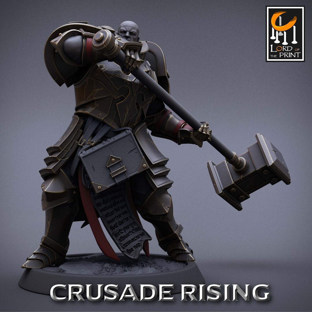 Templar Infantry With Hammer - High Detail Multi-part Miniature - Resin ...