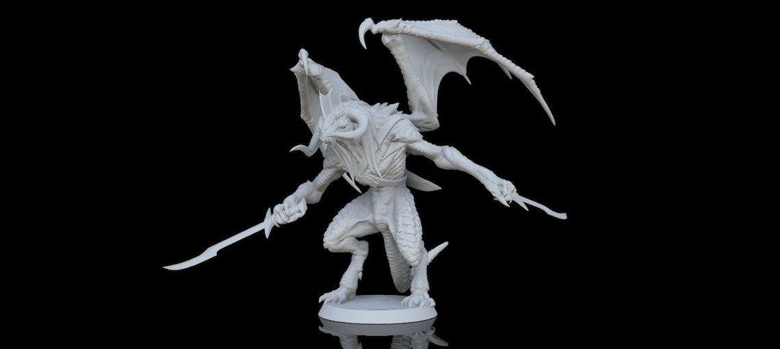 Black Abishai High Detail Multi-part Miniature Resin 3D - Etsy