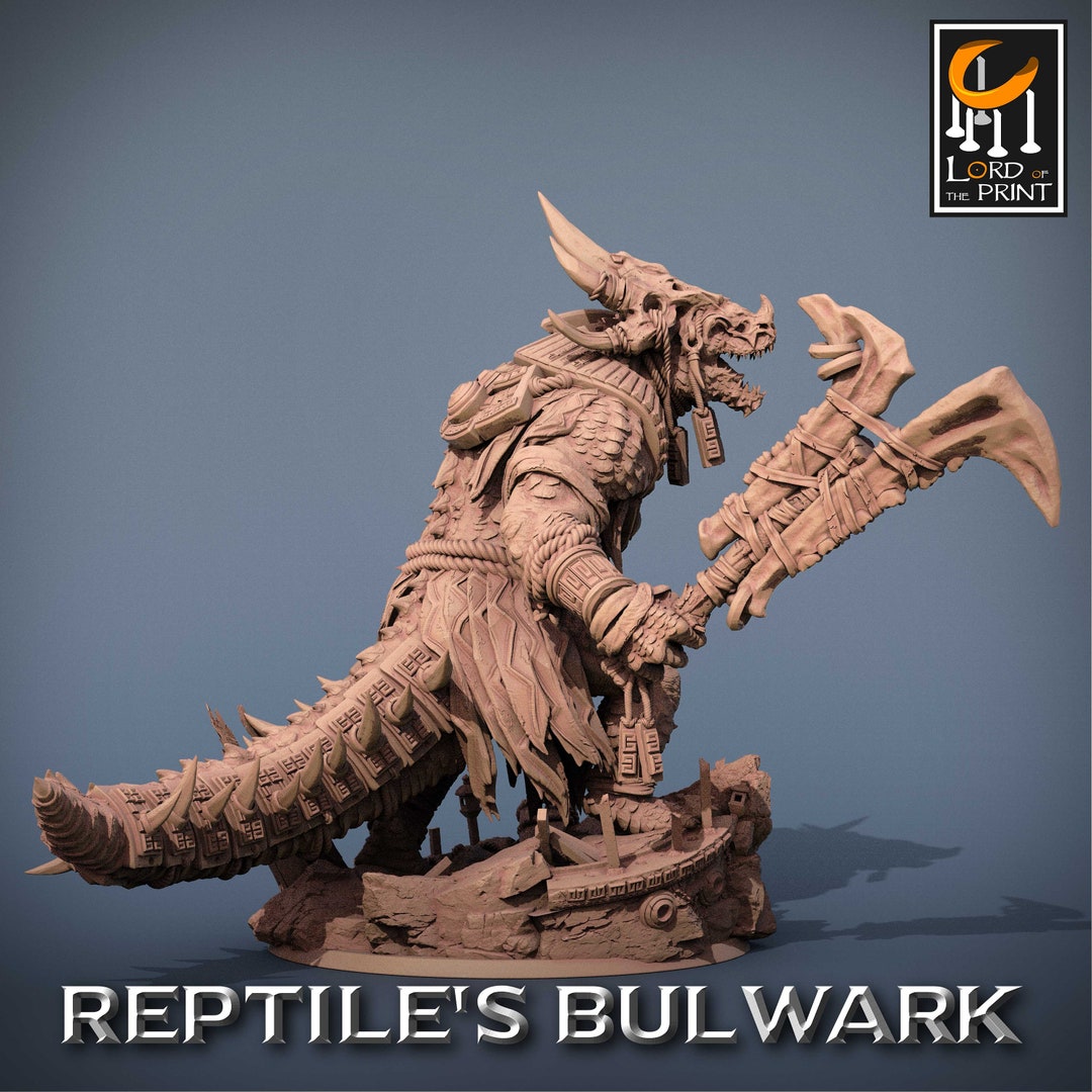 Lizardman Guard - Reptiles Bulwark - High Detail Miniature - Resin 3D ...