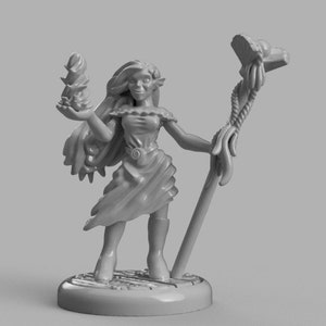 Female Water Warlock 3D Resin Printed Miniature Tabletop | Etsy