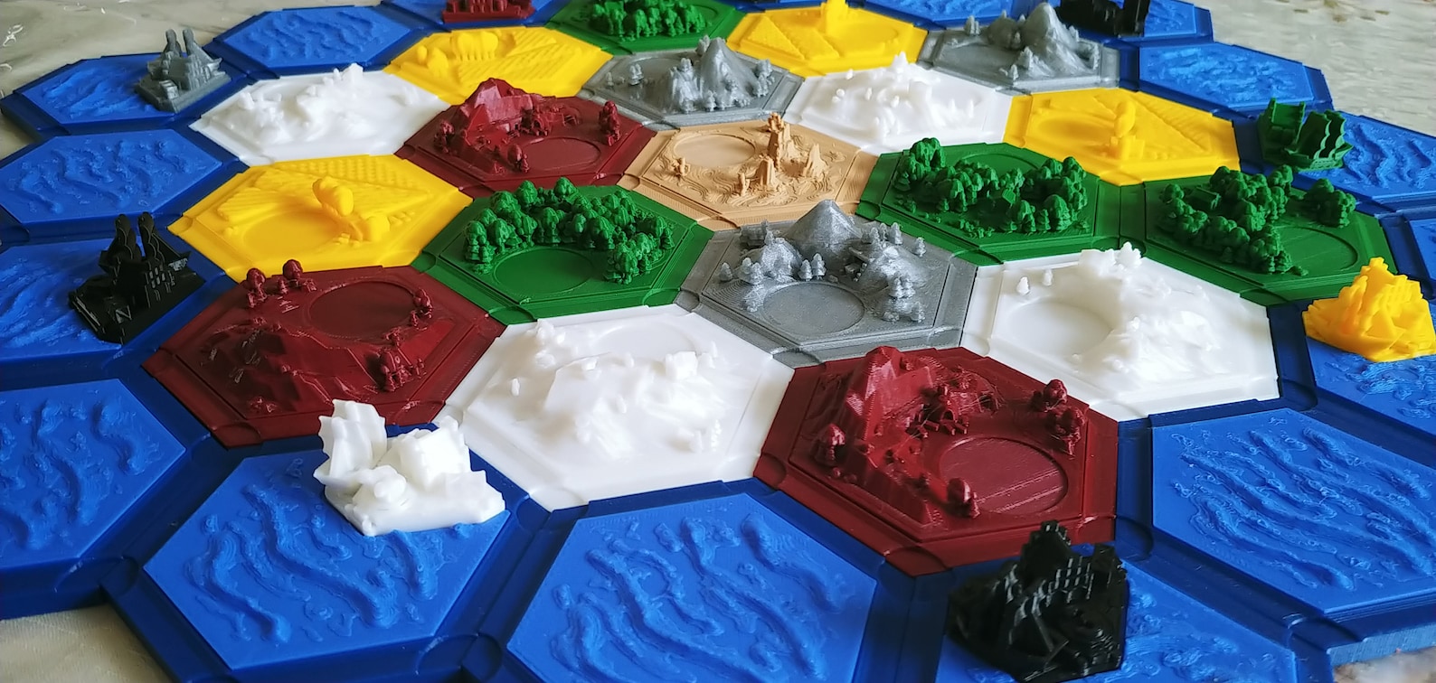 Settlers of Catan Board Game 3D Printed, Hand Painted - Etsy
