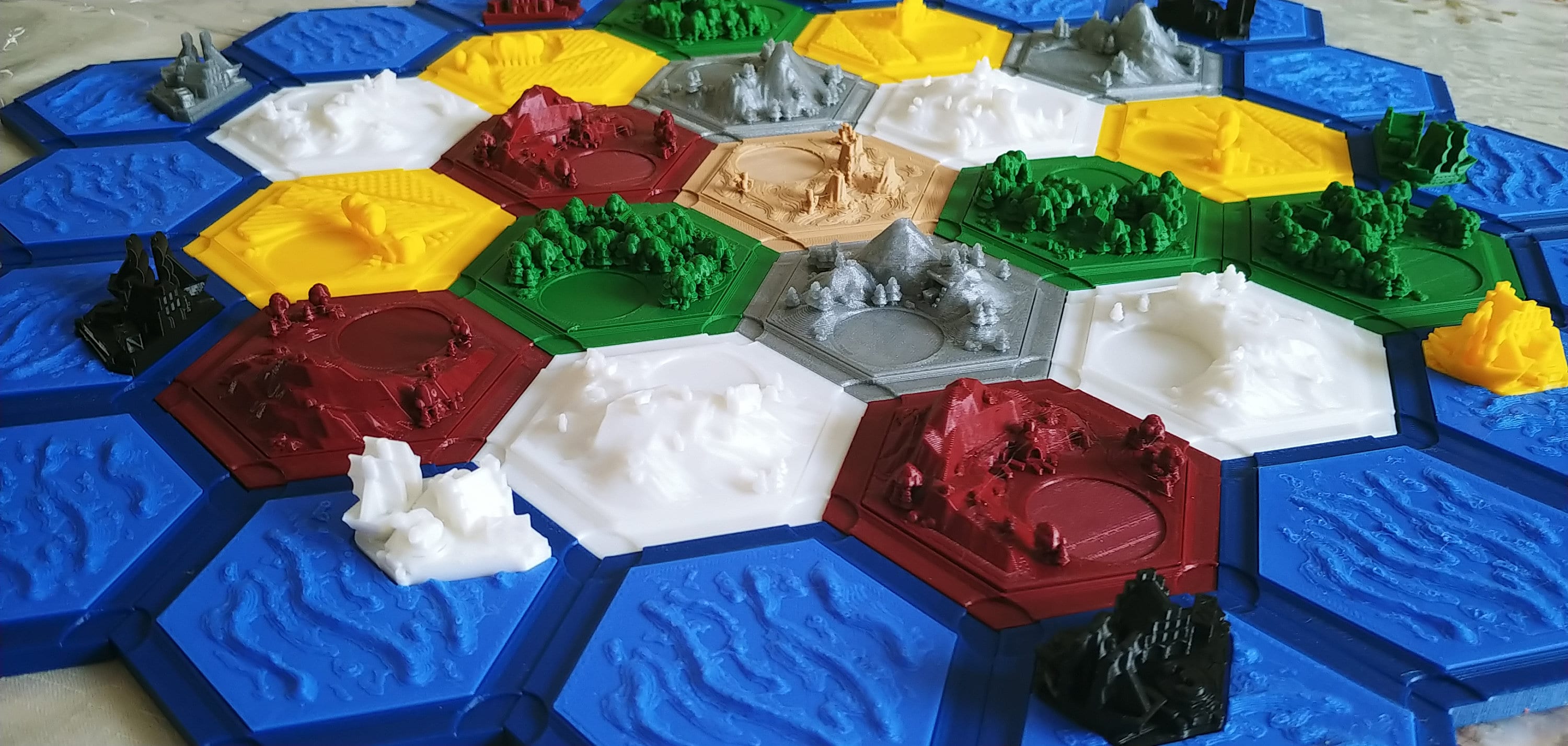 Settlers of Catan Board Game 3D Printed Hand Painted | Etsy