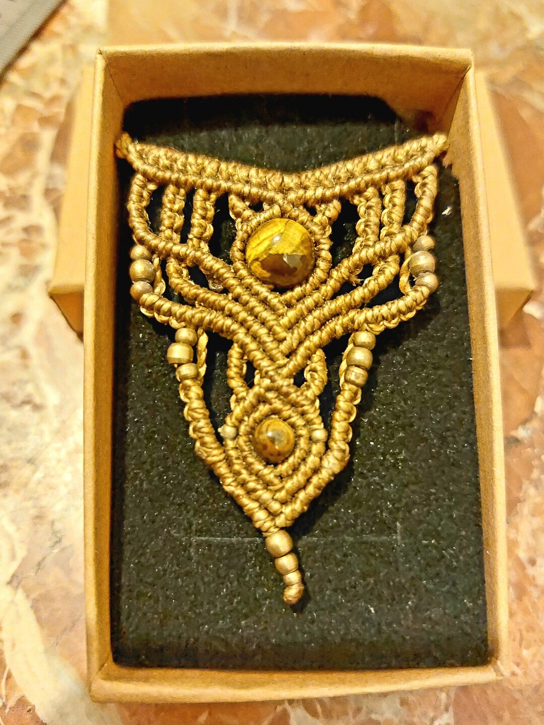 Macrame Necklace With Natural Stones. Natural Stone Macrame Necklace ...