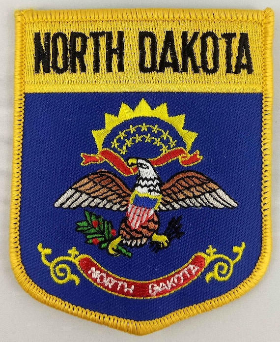 North Dakota State Shield Patch Badge Embroidered Iron On | Etsy