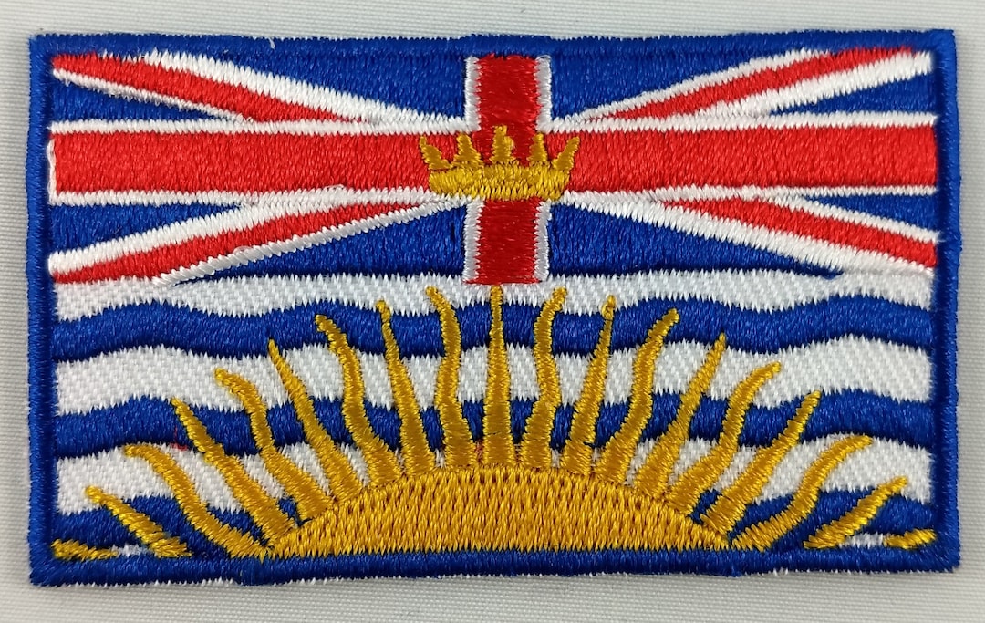 British Columbia BC Flag Patch Embroidered Iron on Applique - Etsy