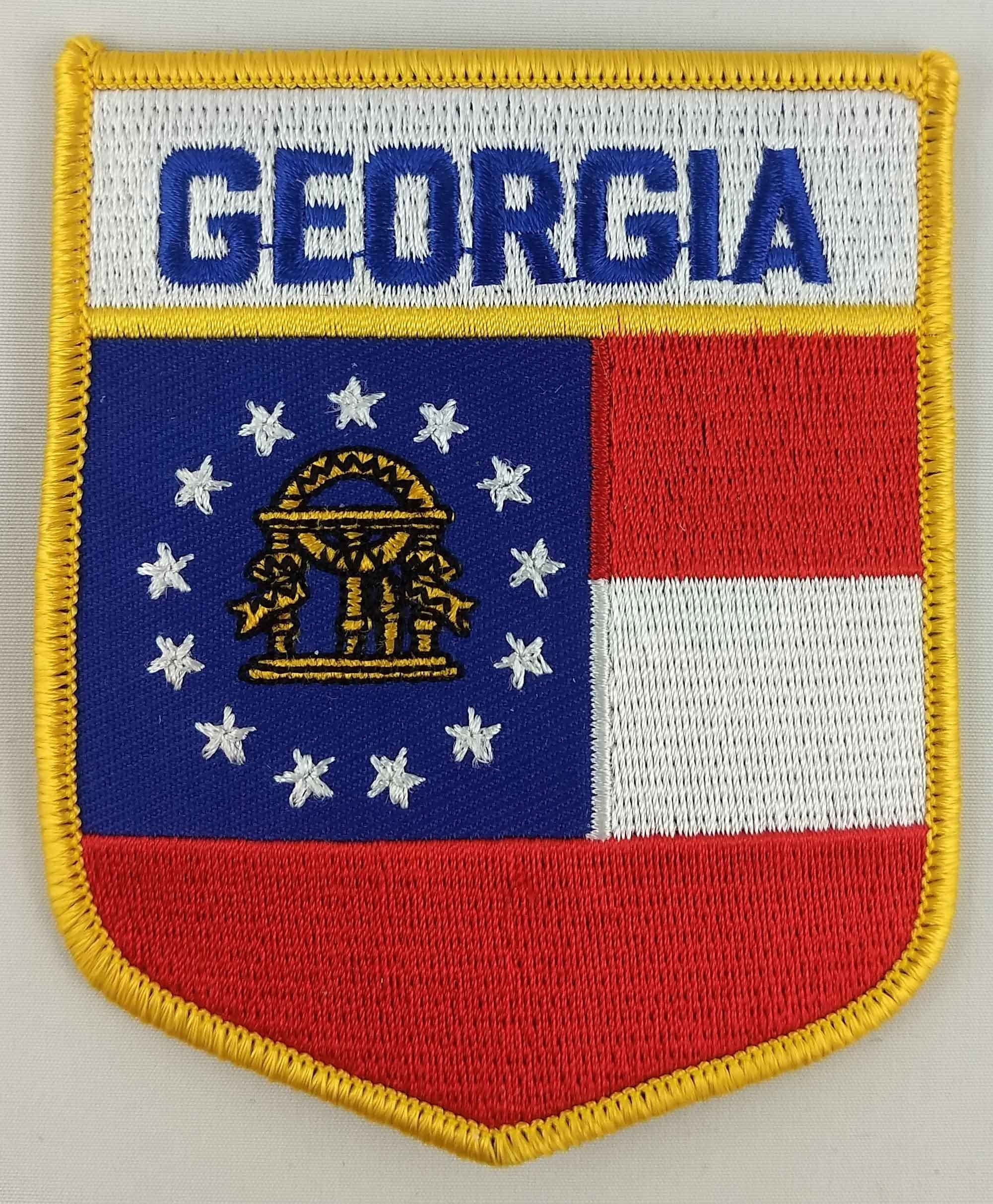 Georgia State Shield Patch Badge Embroidered Iron On Applique | Etsy