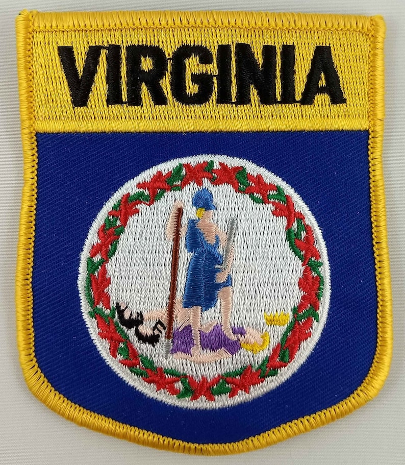 Virginia State Shield Patch Badge Embroidered Iron on Applique USA ...
