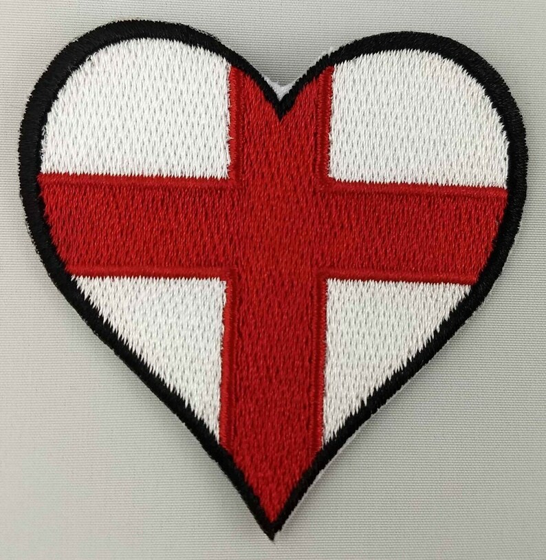 England Heart Flag Patch Badge Embroidered Iron on Applique - Etsy