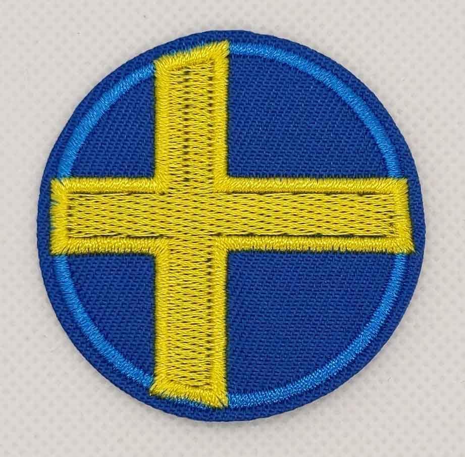 Sweden Round Flag Patch Badge Embroidered Iron On Applique | Etsy