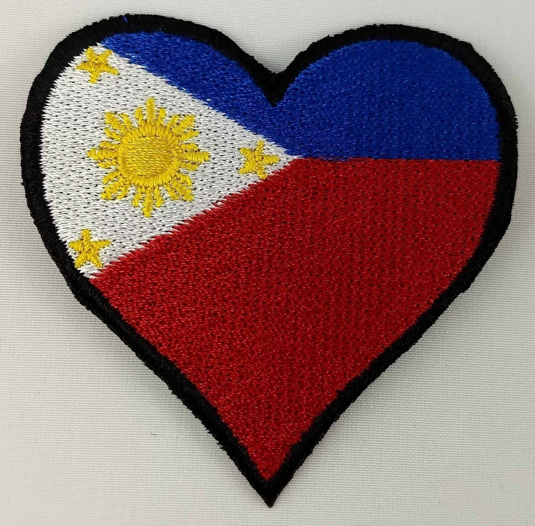 Philippines Heart Flag Patch Badge Embroidered Iron on Applique C/P - Etsy