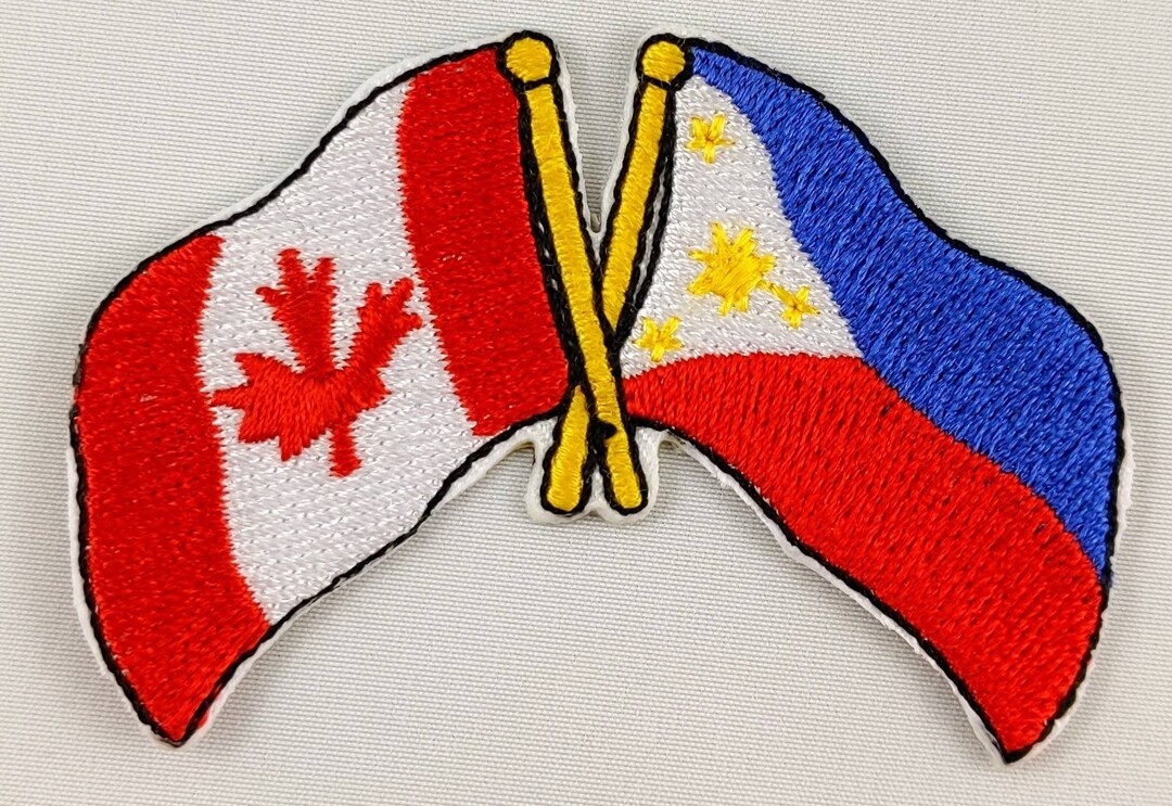 Canada / Philippines Friendship Flag Patch Embroidered Iron on Applique ...