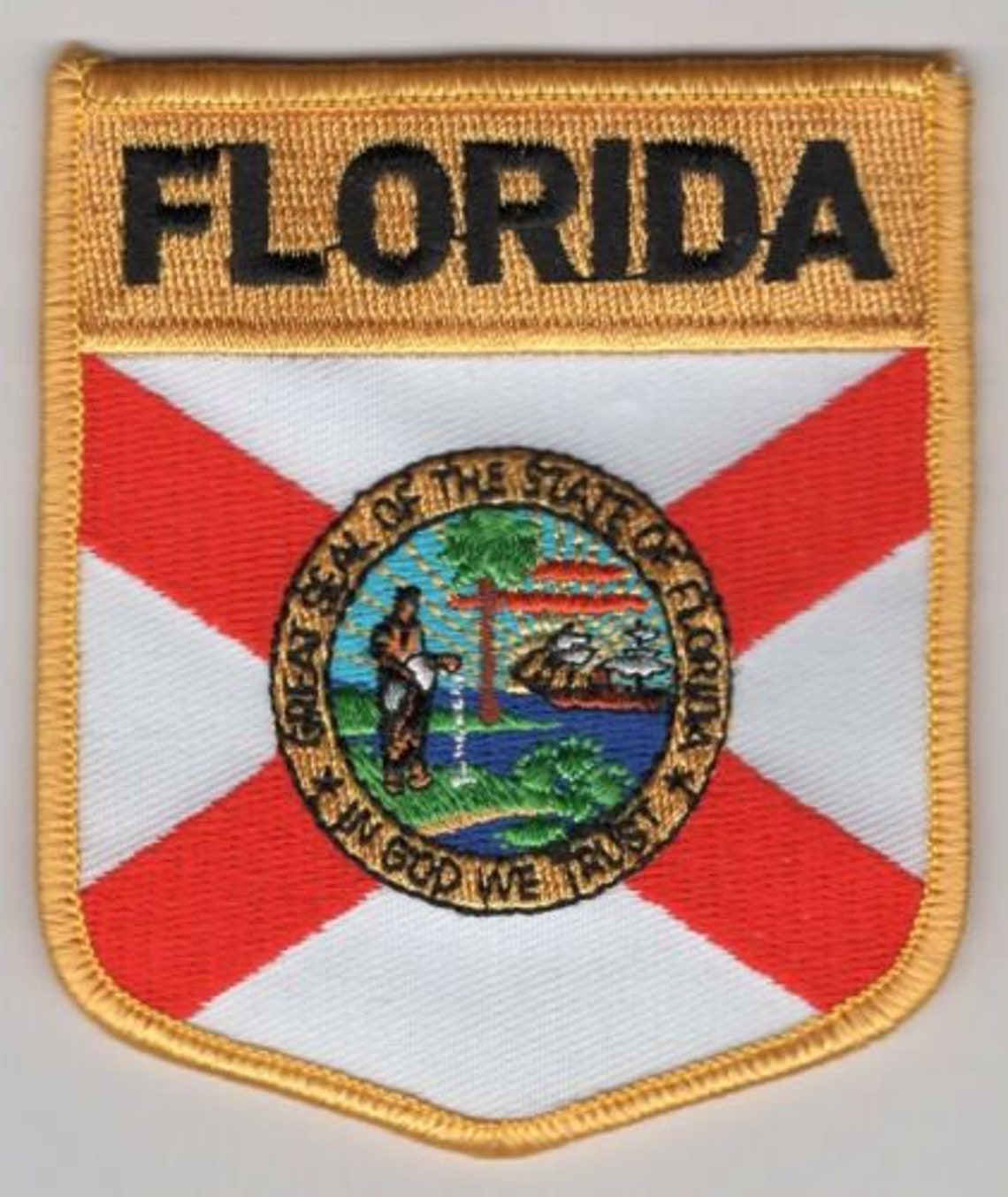 Florida State Shield Patch Badge Embroidered Iron on Applique - Etsy