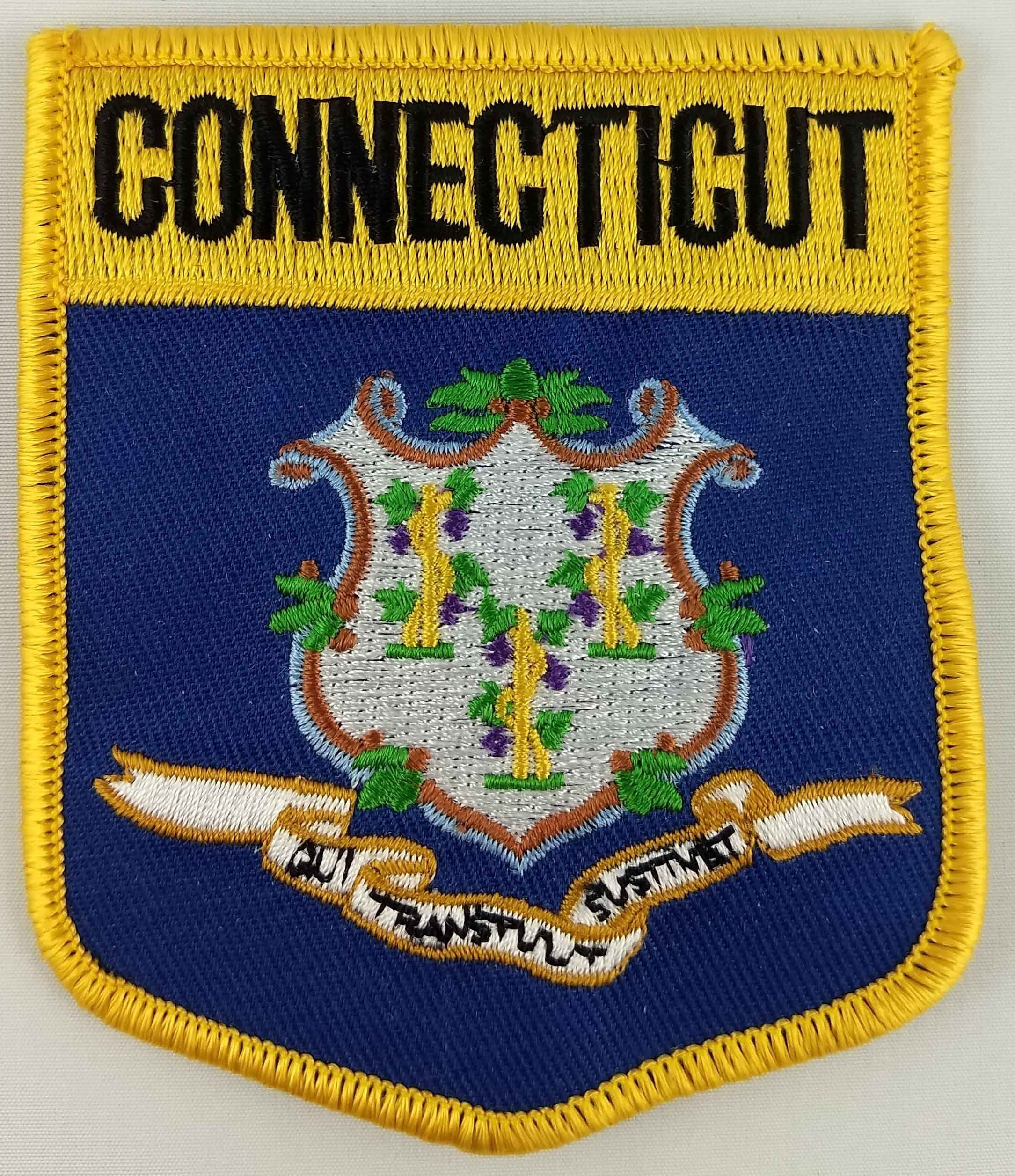 Connecticut State Shield Patch Badge Embroidered Iron on Applique USA ...