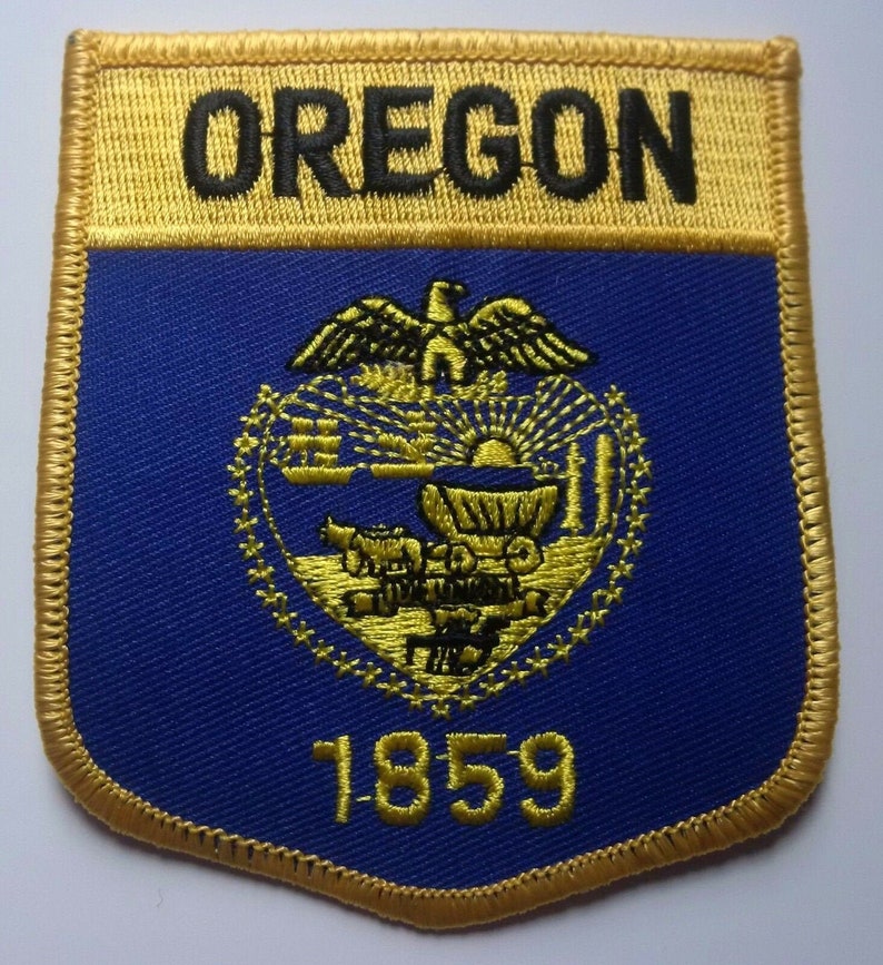 Oregon State Shield Patch Badge Embroidered Iron on Applique - Etsy