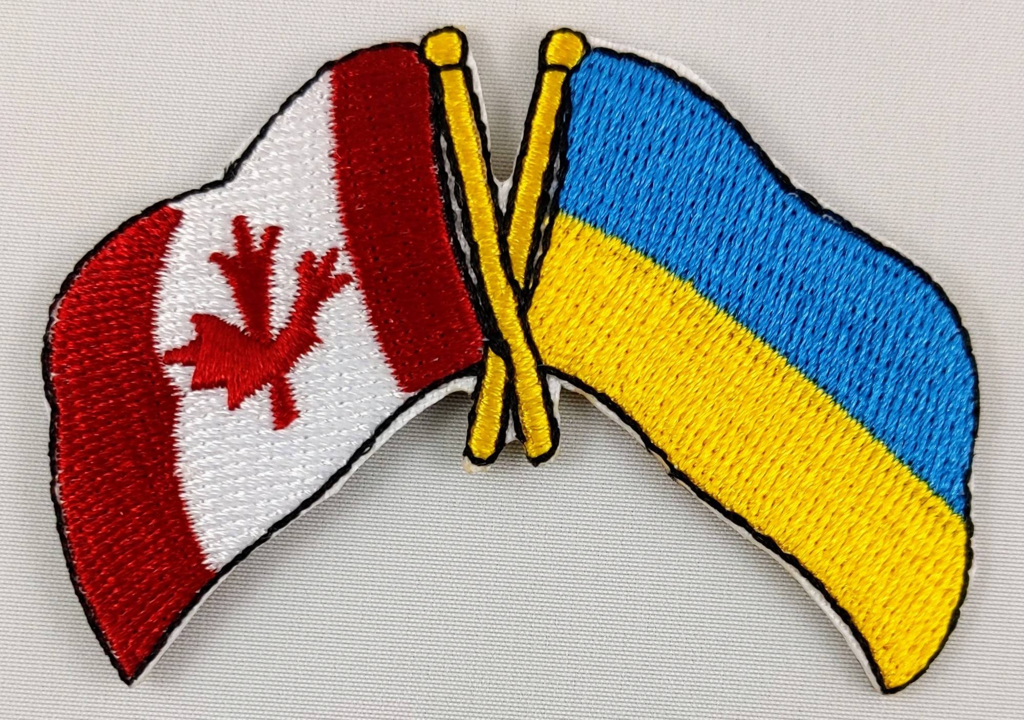 Canada / Ukraine Friendship Flag Patch Embroidered Iron on Applique ...