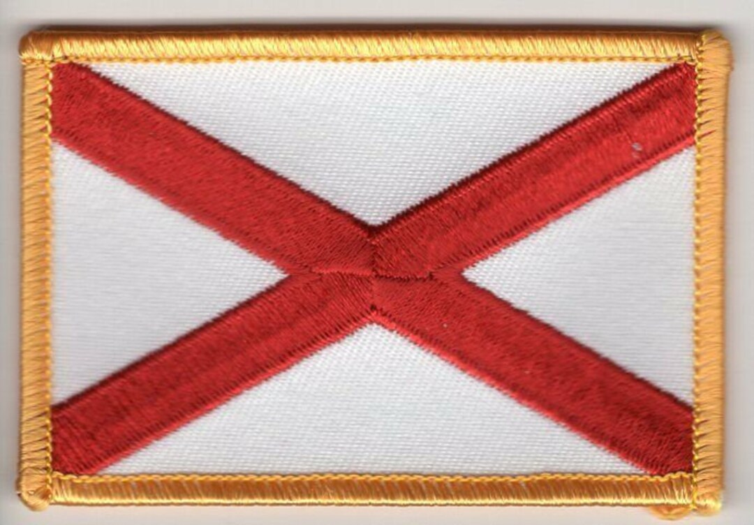 Alabama State Flag Patch Badge Embroidered Iron on Applique USA United ...