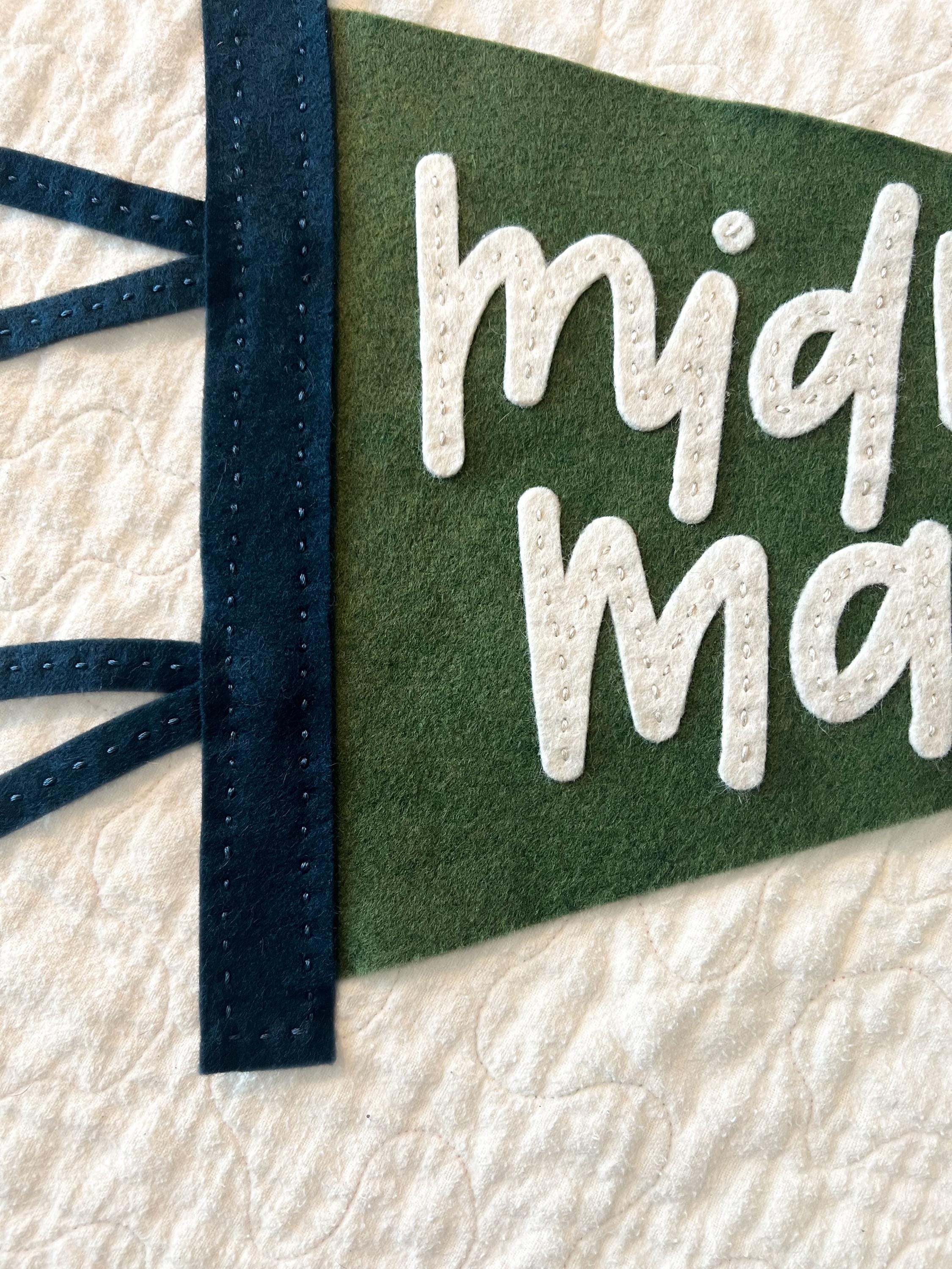 Custom Hand-embroidered Felt Pennant: Vintage Style Wall Decor - Etsy