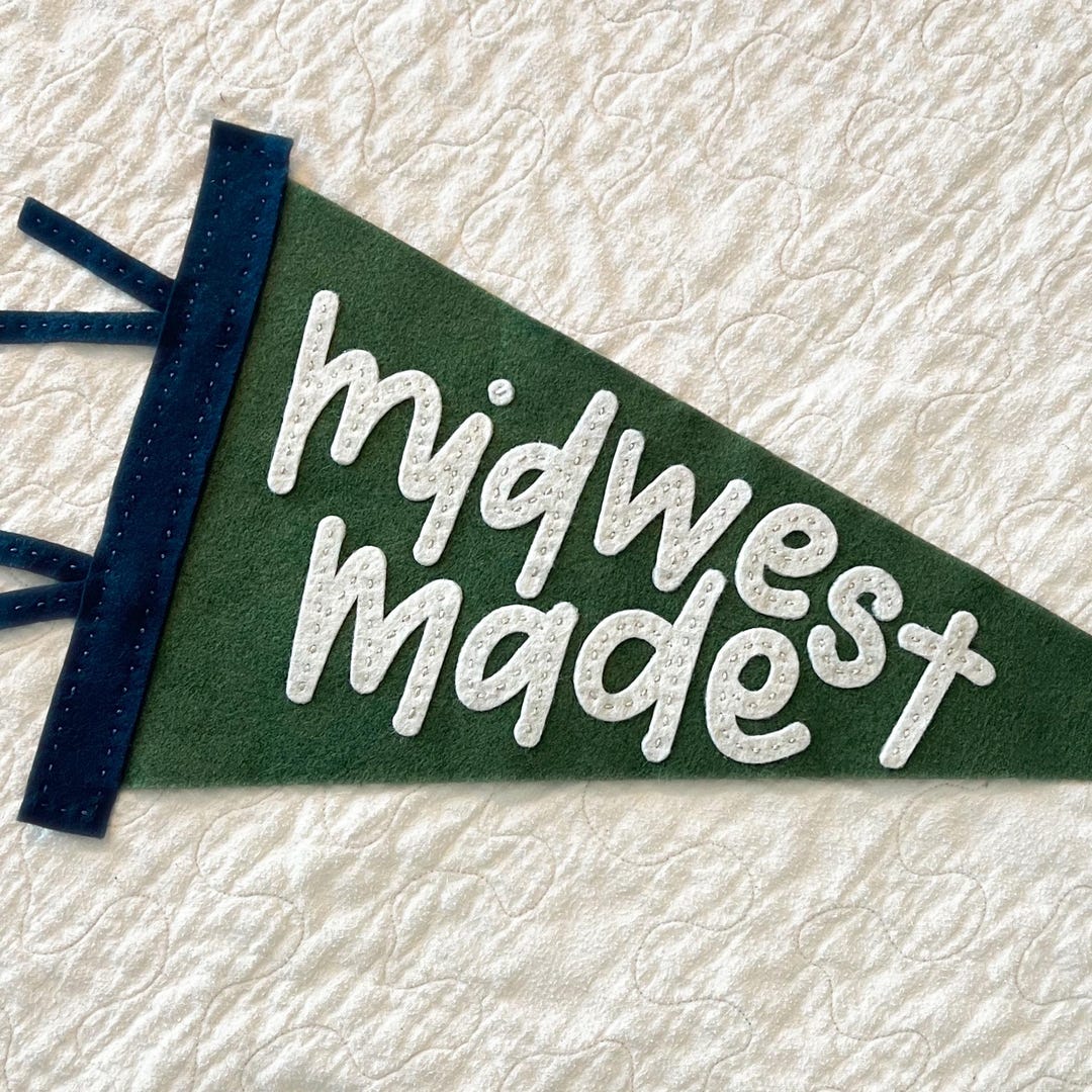 Custom Hand-embroidered Felt Pennant: Vintage Style Wall Decor - Etsy