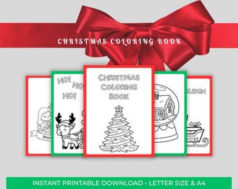 Christmas Coloring Book | Digital Download PDF - Etsy