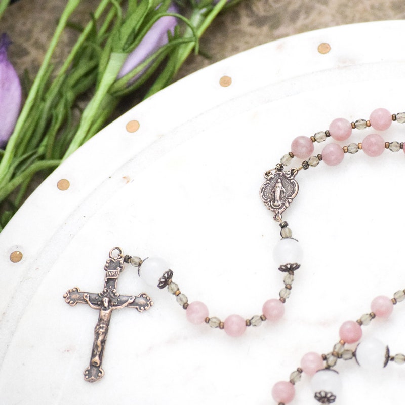 Pink Rosary - Etsy